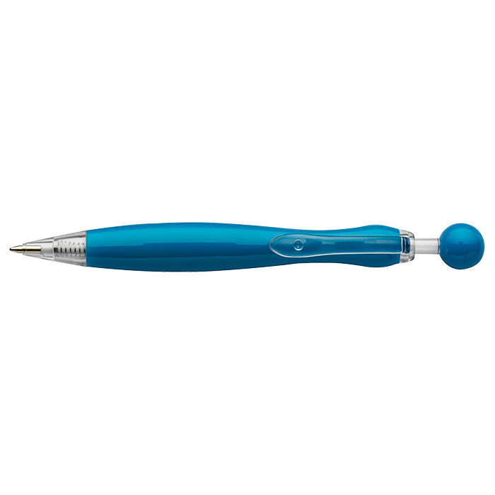 Curved Ballpoint Pen with Ball Plunge Mechanism - Gift Brands